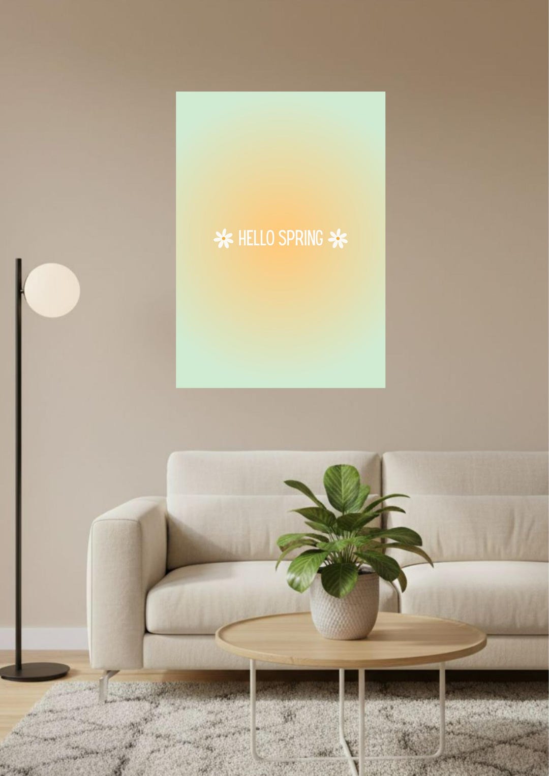 Wandposter Frühling Mit Spruch "hello Spring" - Etsy