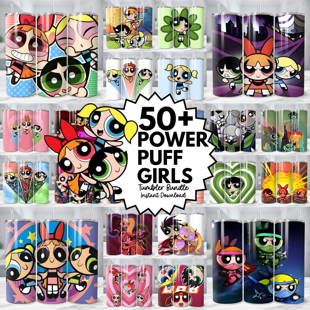 Super Cute Trio | Super Puff Girls | 20oz Skinny Tumbler Sublimation ...