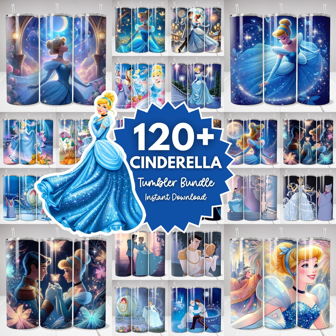 Cinderella Tumbler Bundle, Dlsney Princess Tumbler, Cinderella Princess ...