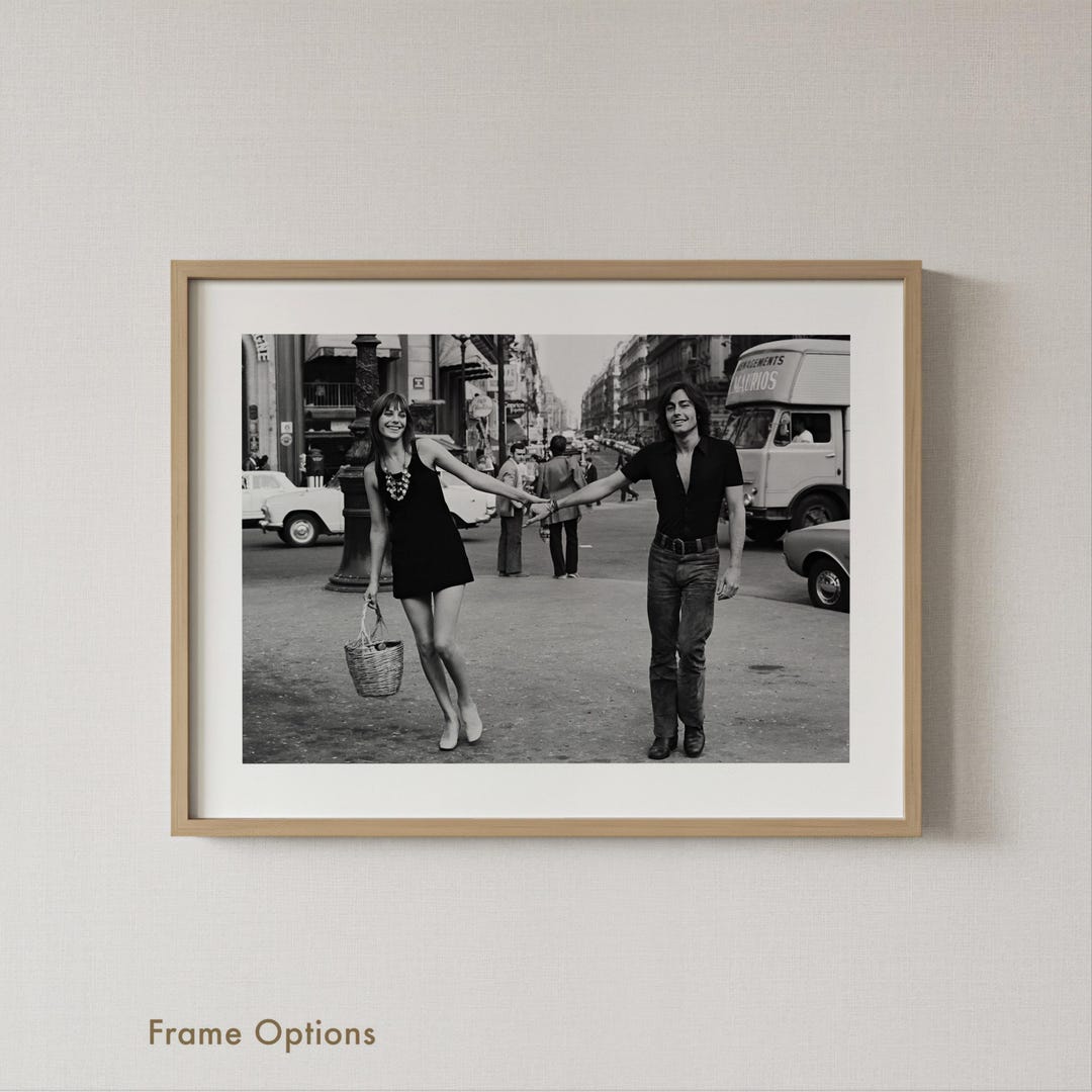 Jane Birkin and Alain Noury: Framed Photography, Vintage Wall Art ...