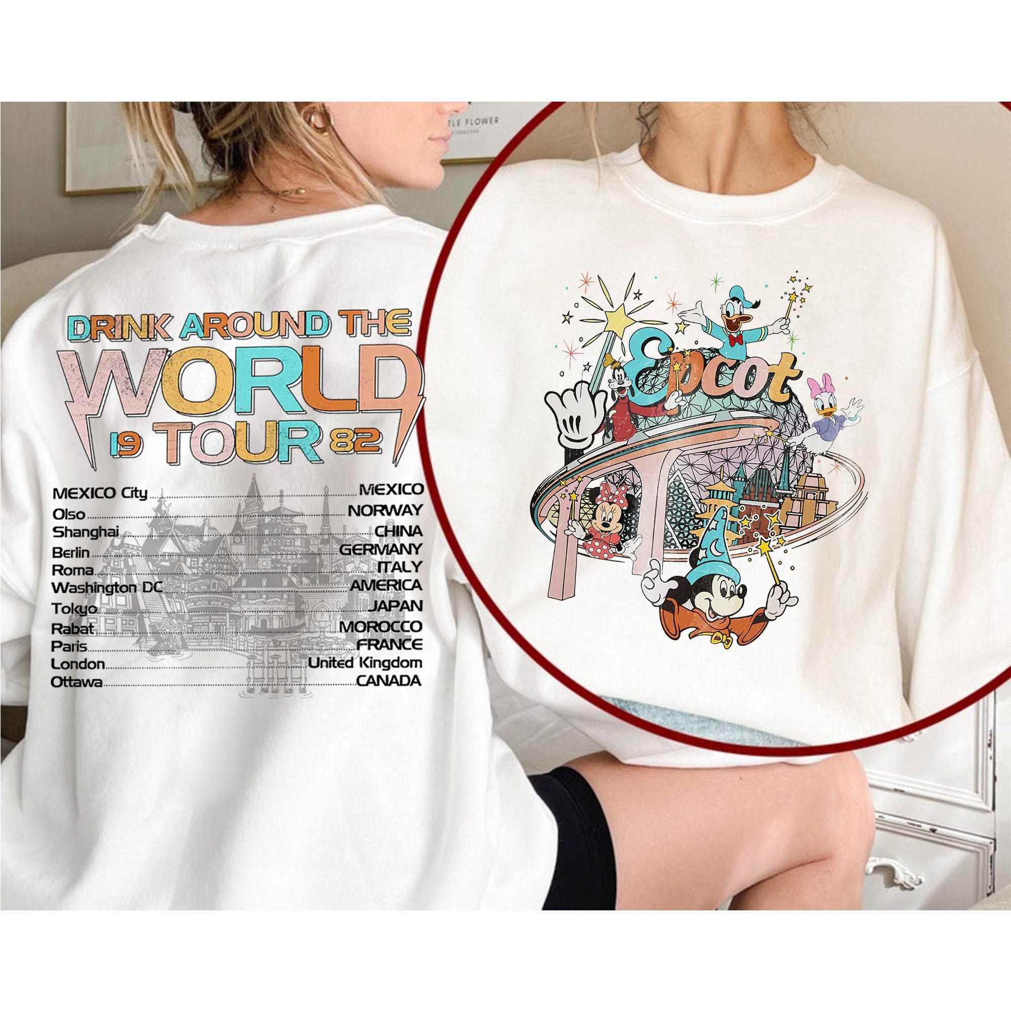Disney Epcot World Tour Shirt, Retro Disney Epcot Shirt, Mickey And ...