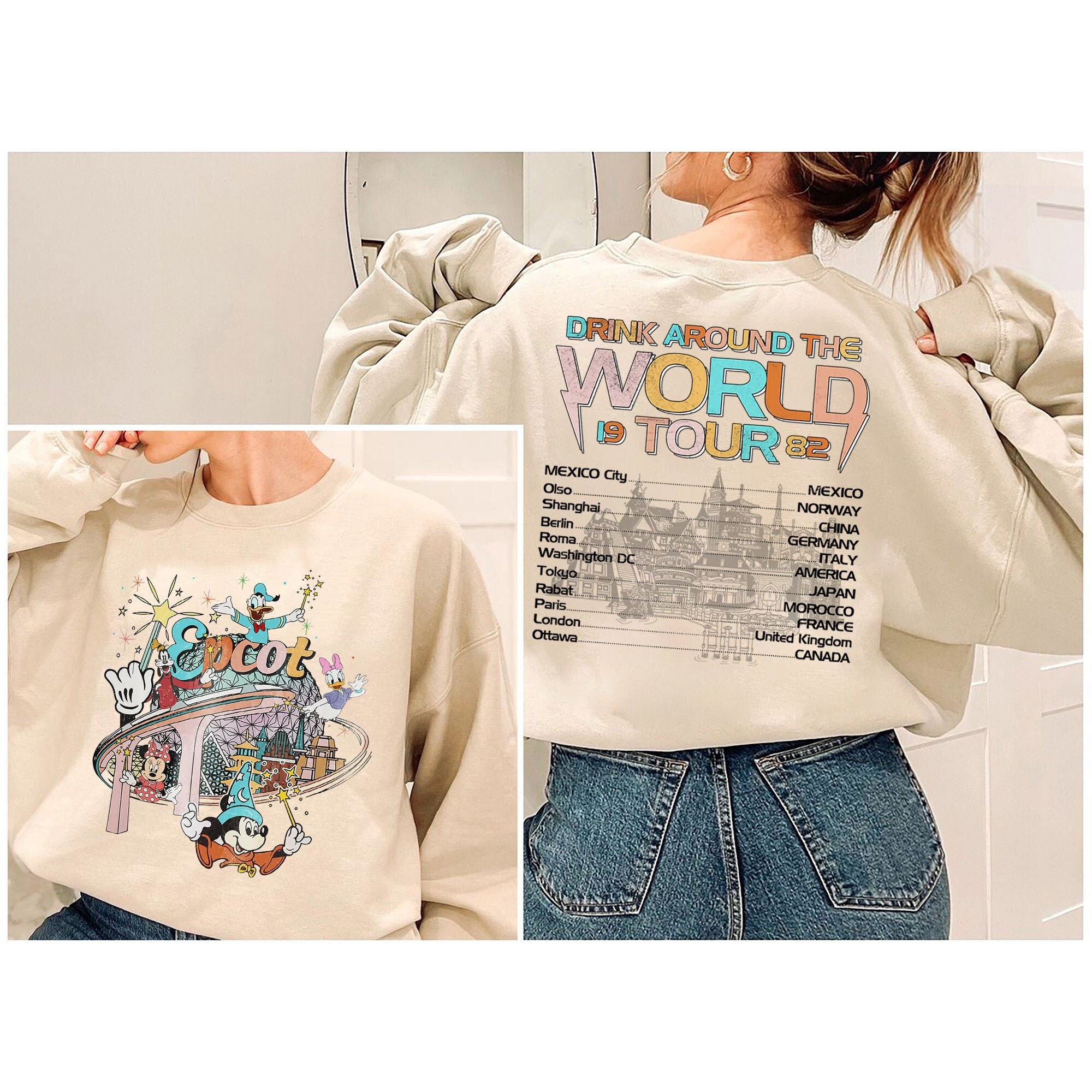 Disney Epcot World Tour Shirt, Retro Disney Epcot Shirt, Mickey And ...