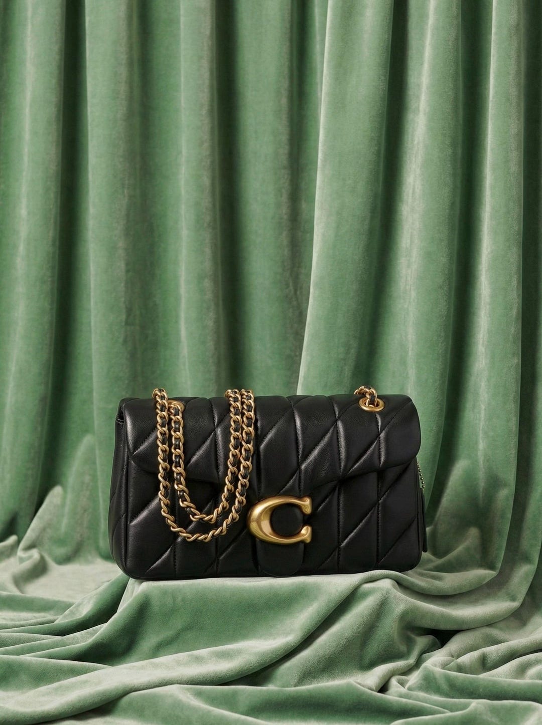 Coach Tabby 26 Black Nappa Leather Shoulder Bag – Chain Strap - Etsy