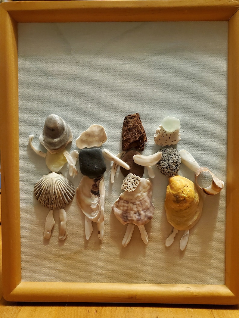 Shore Girl Friends Shell Beach Art 8x10 - Etsy