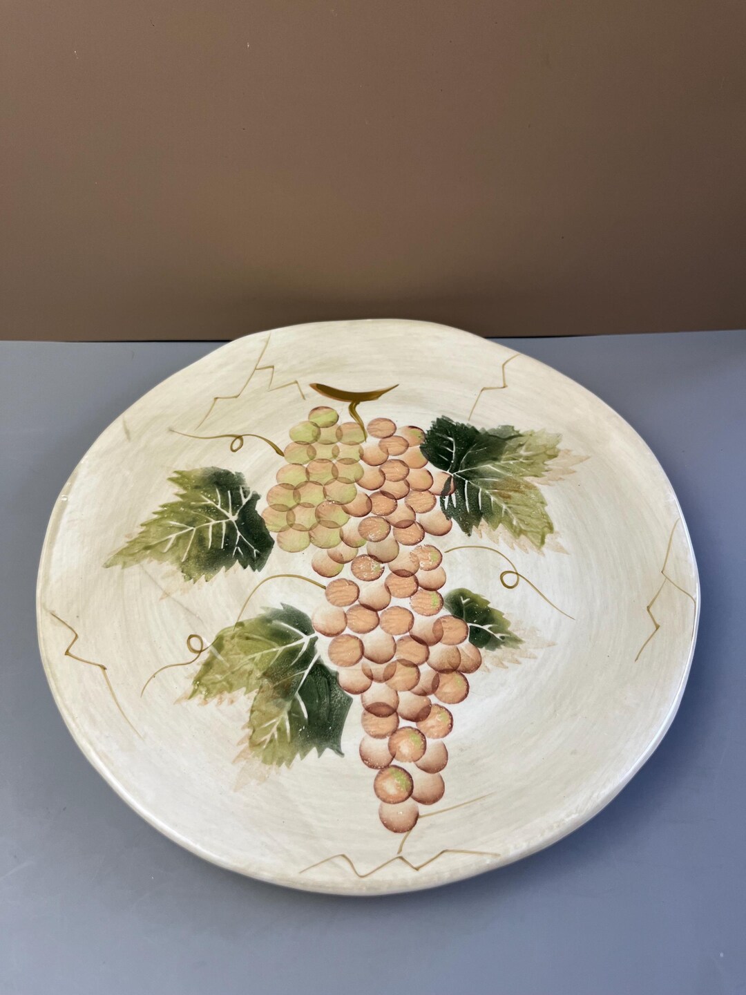 Single Tabletops Unlimited Hand Painted Cabernet Grape Plate – Vintage ...