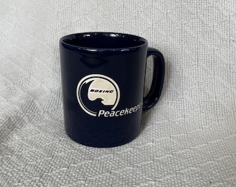 Vintage Boeing Peacekeepers Mug: Blue Pottery, Staffordshire England - Etsy