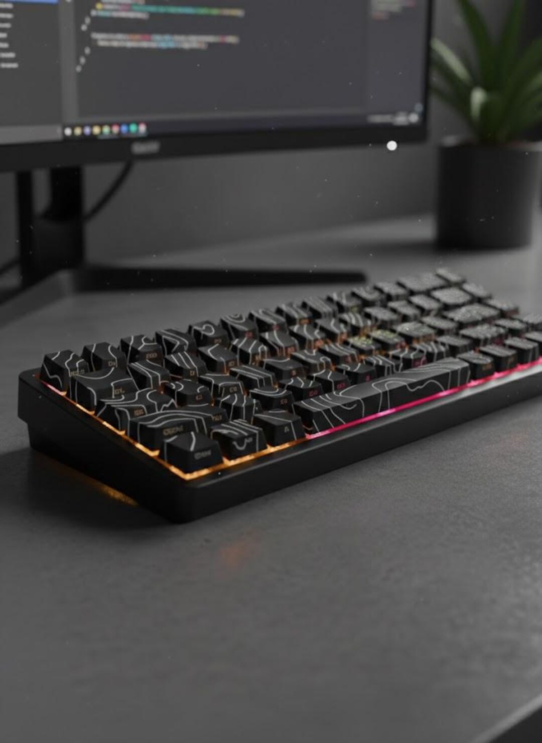 Black & White Topographic Keycaps Set for Mechanical Keyboard - Etsy