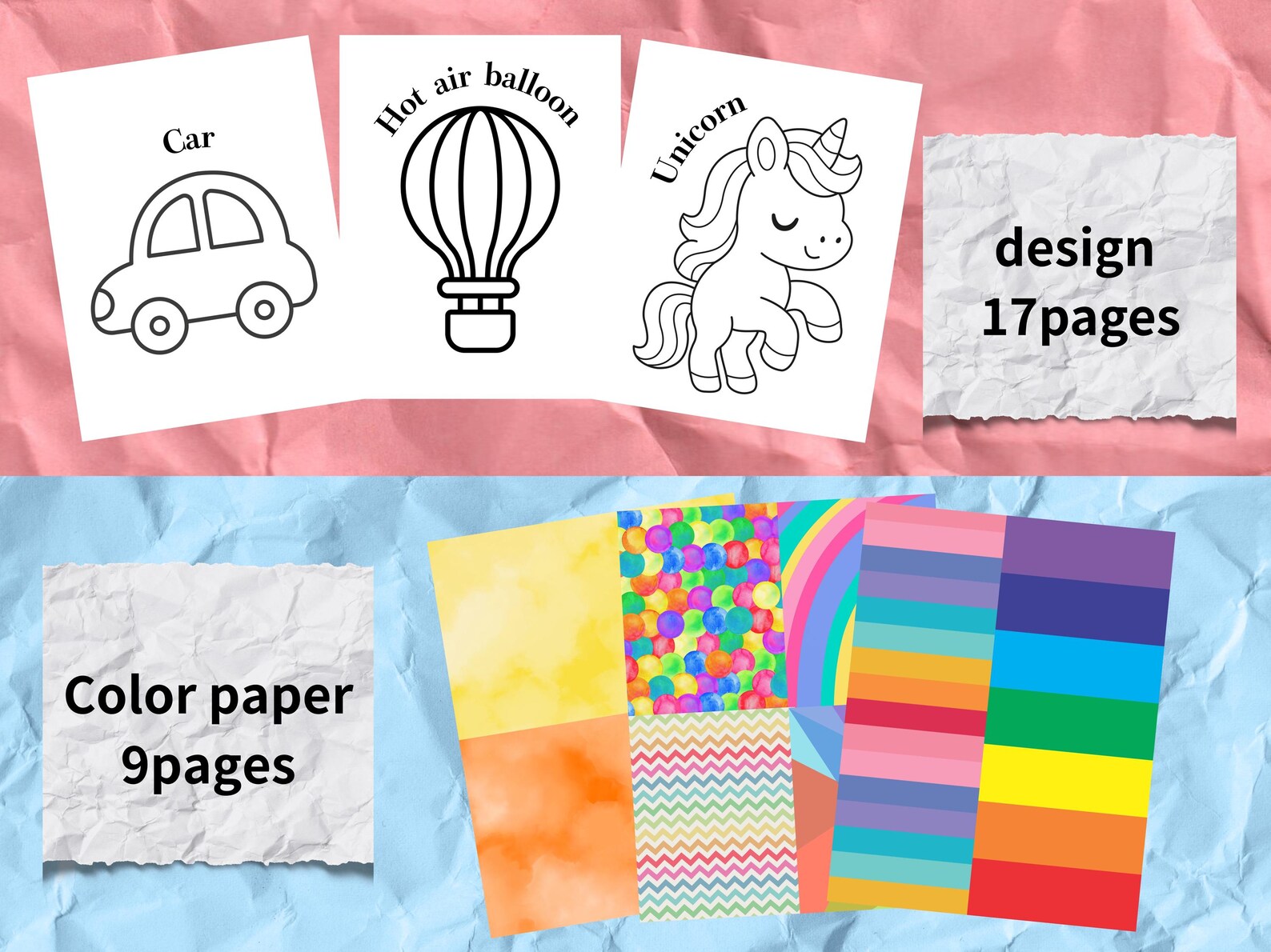 17 Designs Variety Paper Collage Kit, Kids Crafts for Toddlers ...