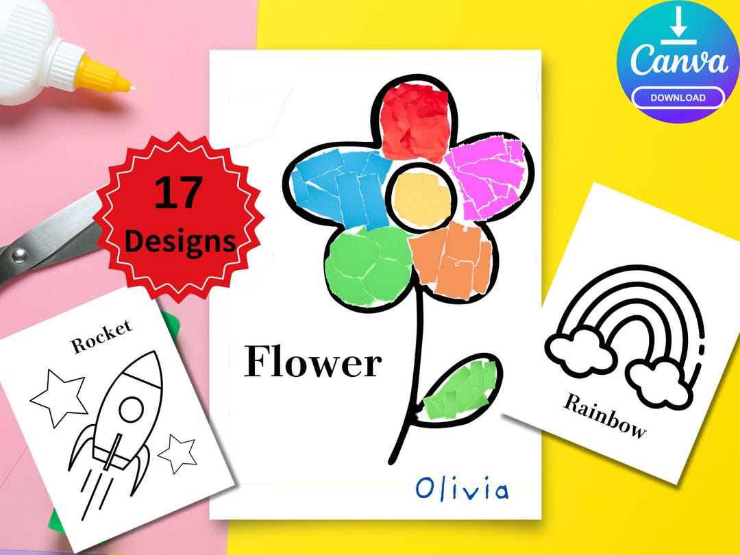17 Designs Variety Paper Collage Kit, Kids Crafts for Toddlers ...