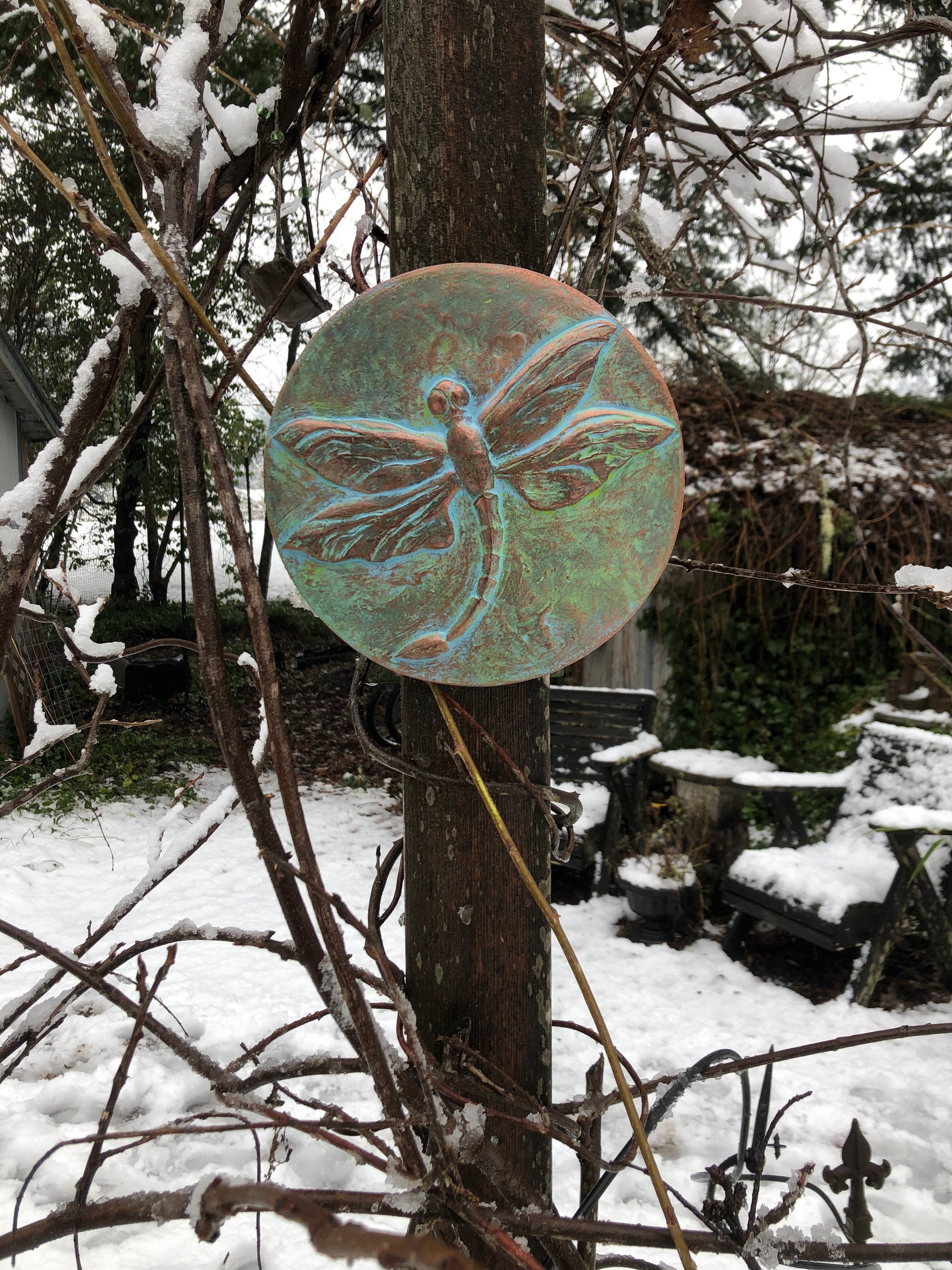 Concrete Dragonfly Garden Plaque | Etsy