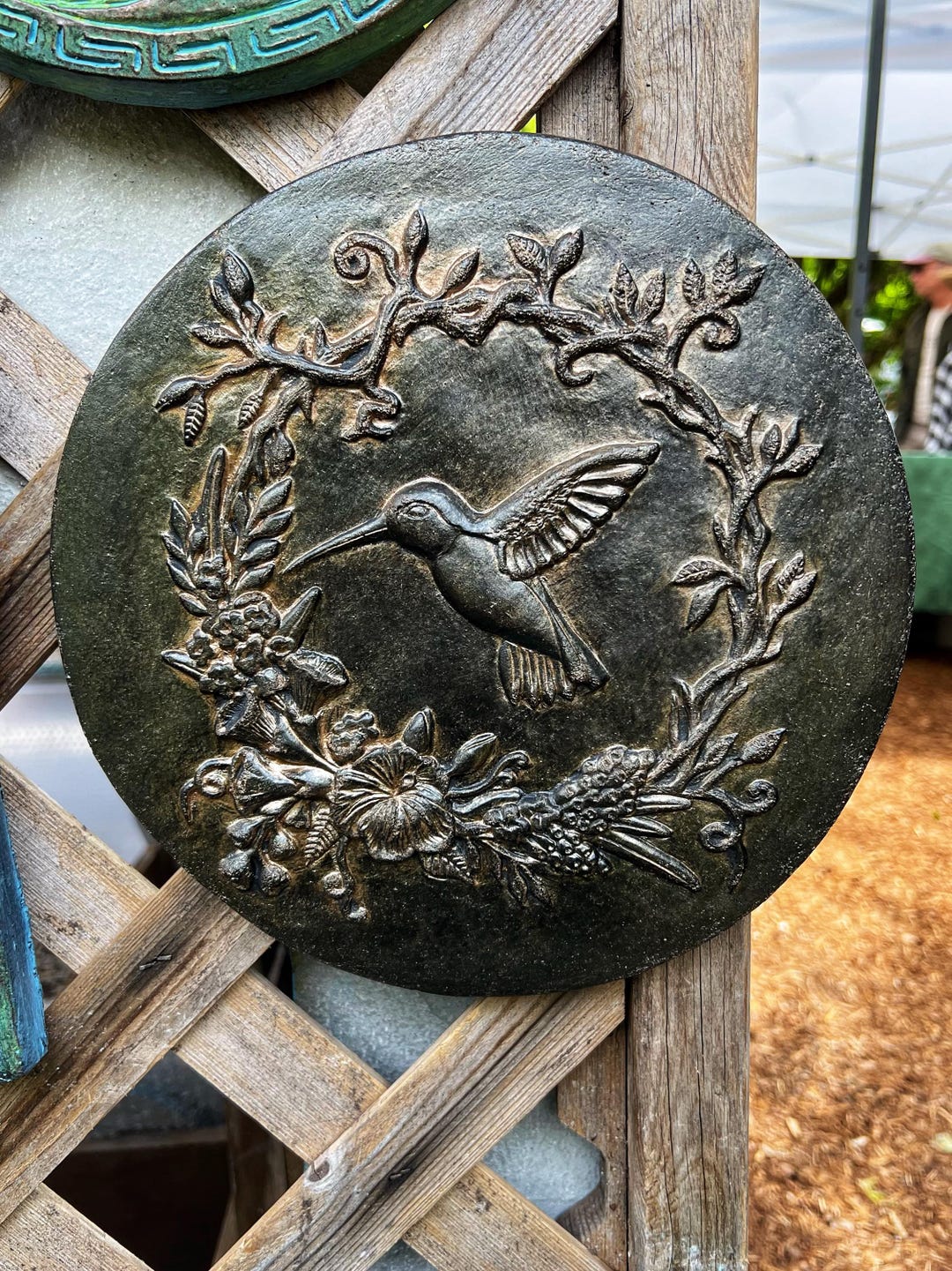 Concrete Hummingbird Hanging Garden Plaque - Etsy