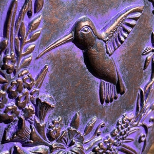 Concrete Hummingbird Hanging Purple Garden Ornament - Etsy