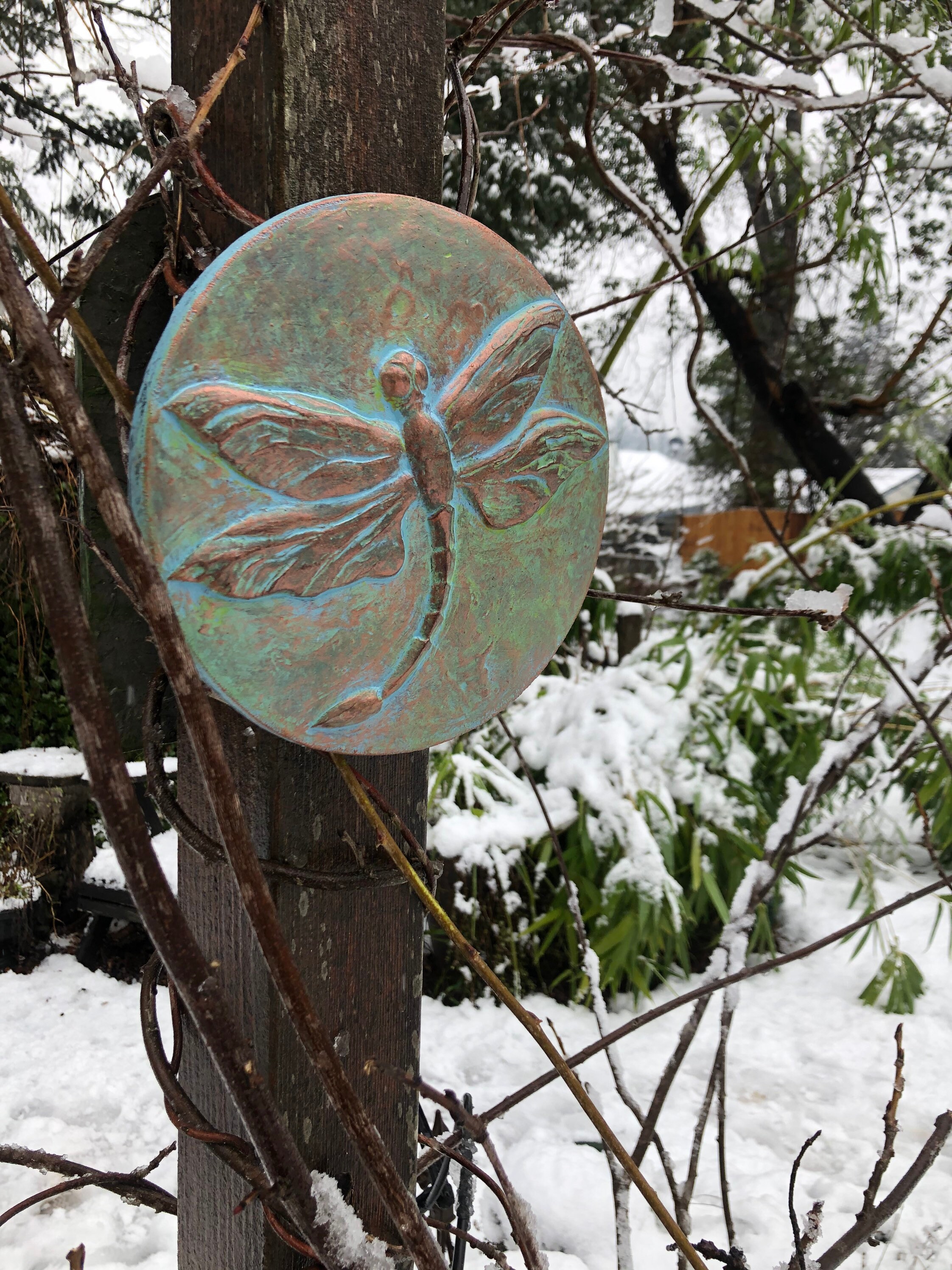 Concrete Dragonfly Garden Plaque | Etsy