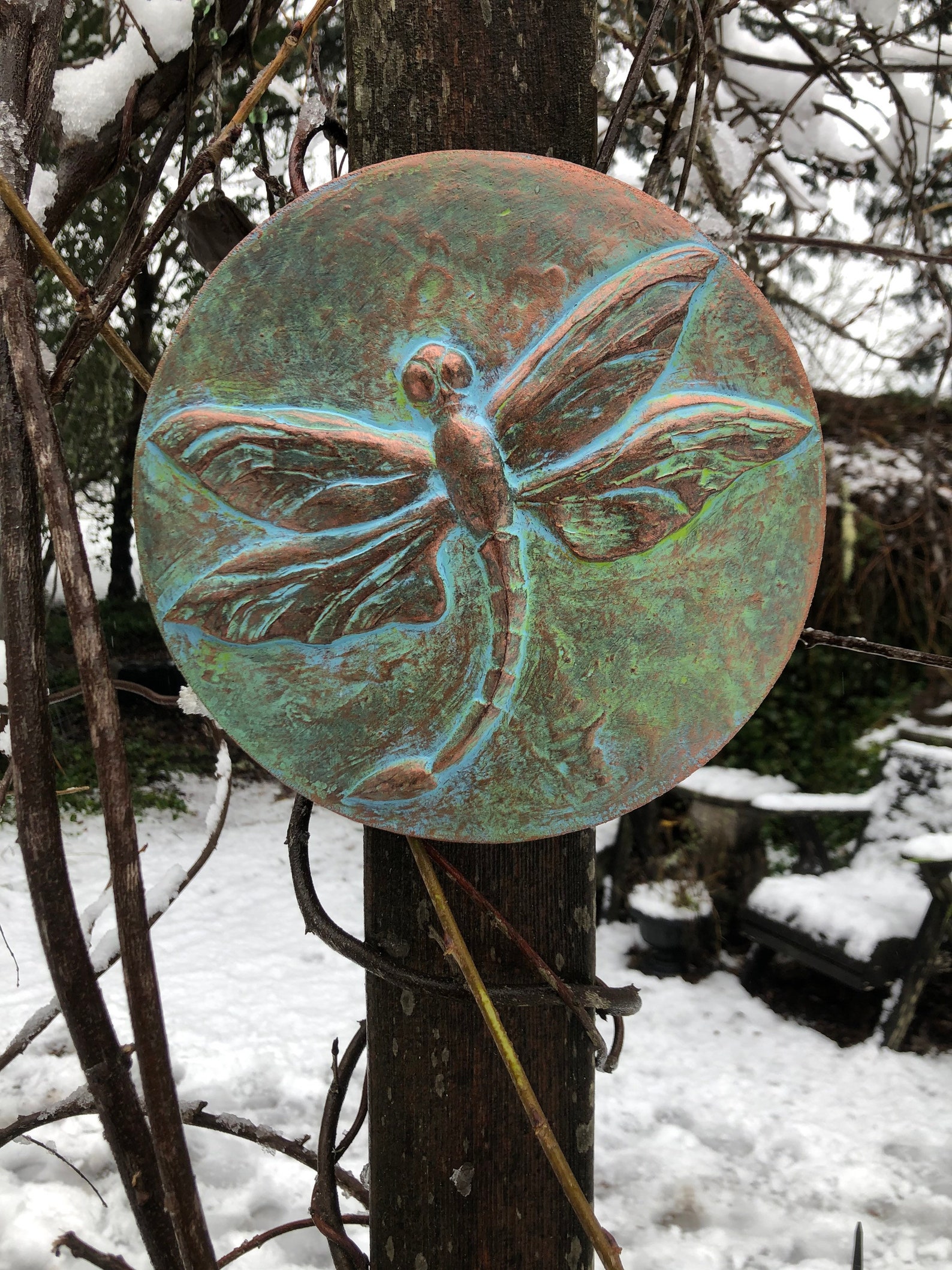 Concrete Dragonfly Garden Plaque - Etsy UK