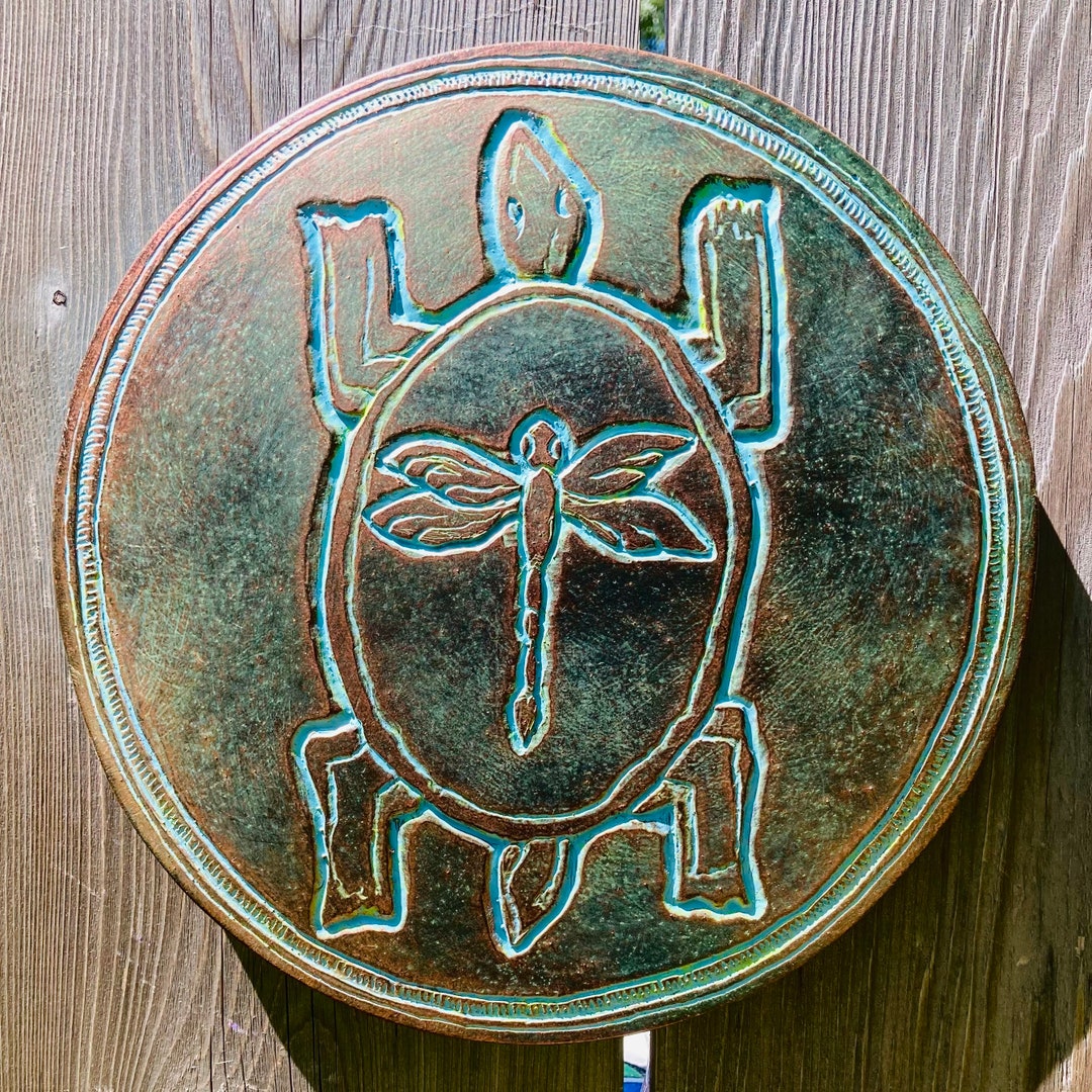 Turtle/dragonfly Concrete Garden Plaque - Etsy