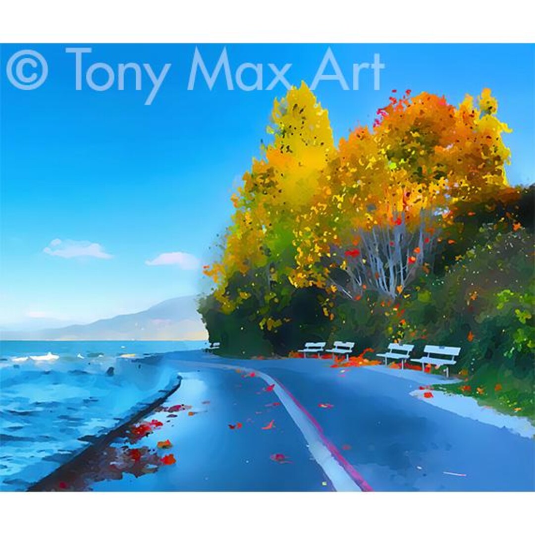 Seawall in Fall – Horizontal – Vancouver Art, Vancouver Paintings ...