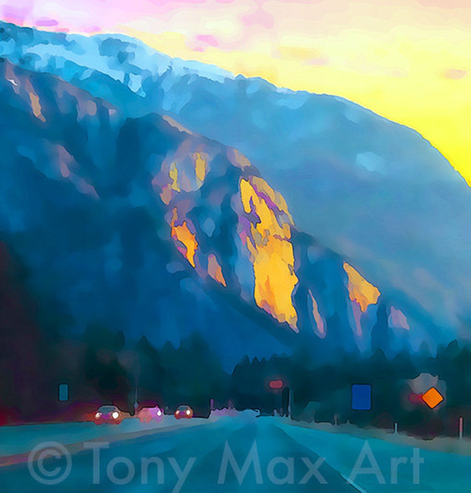Stawamus Chief at Sunset BC Art, Sea to Sky Country Art, BC Scenery ...