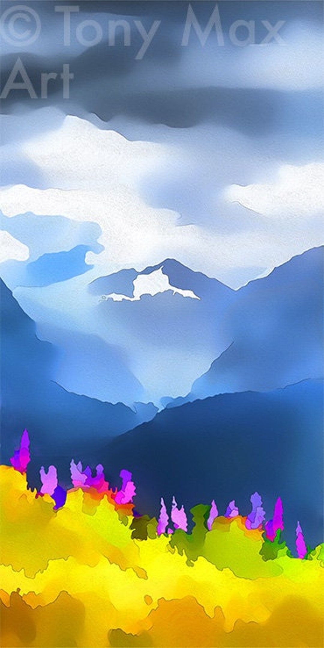 Fireweed and Lupines – Tall. British Columbia Art, BC Paintings, BC ...