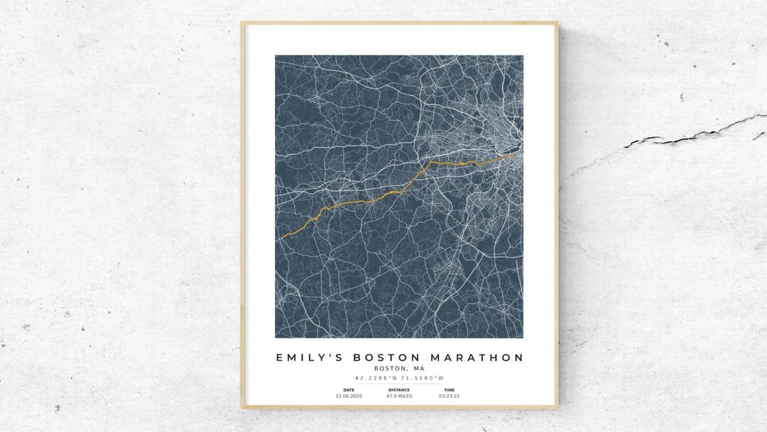 Custom Marathon Route Map, GPX Print, Personalized Running Course, Race ...