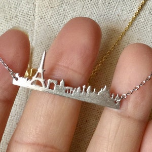 Paris Skyline Necklace, 14k Gold Plated/silver, Dainty Necklace - Etsy