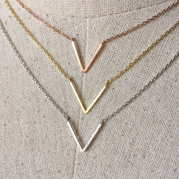 V Necklace - Etsy