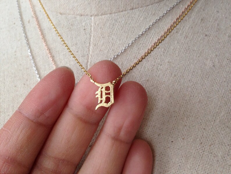 D Detroit Necklace 14k Gold plated/Rose Gold/Silver Dainty | Etsy