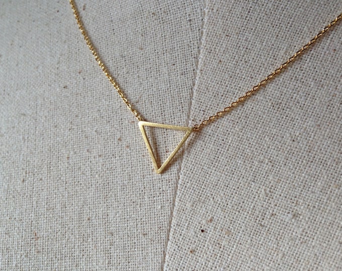 Gold Triangle Necklace, 14k Gold Plated, Dainty Necklace - Etsy