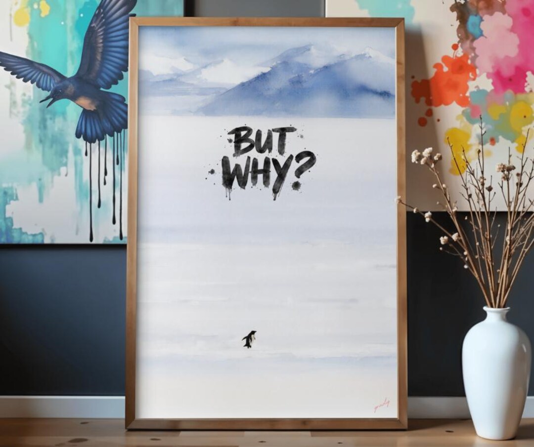 Nihilist Penguin "but Why?" Digital Artwork - Etsy