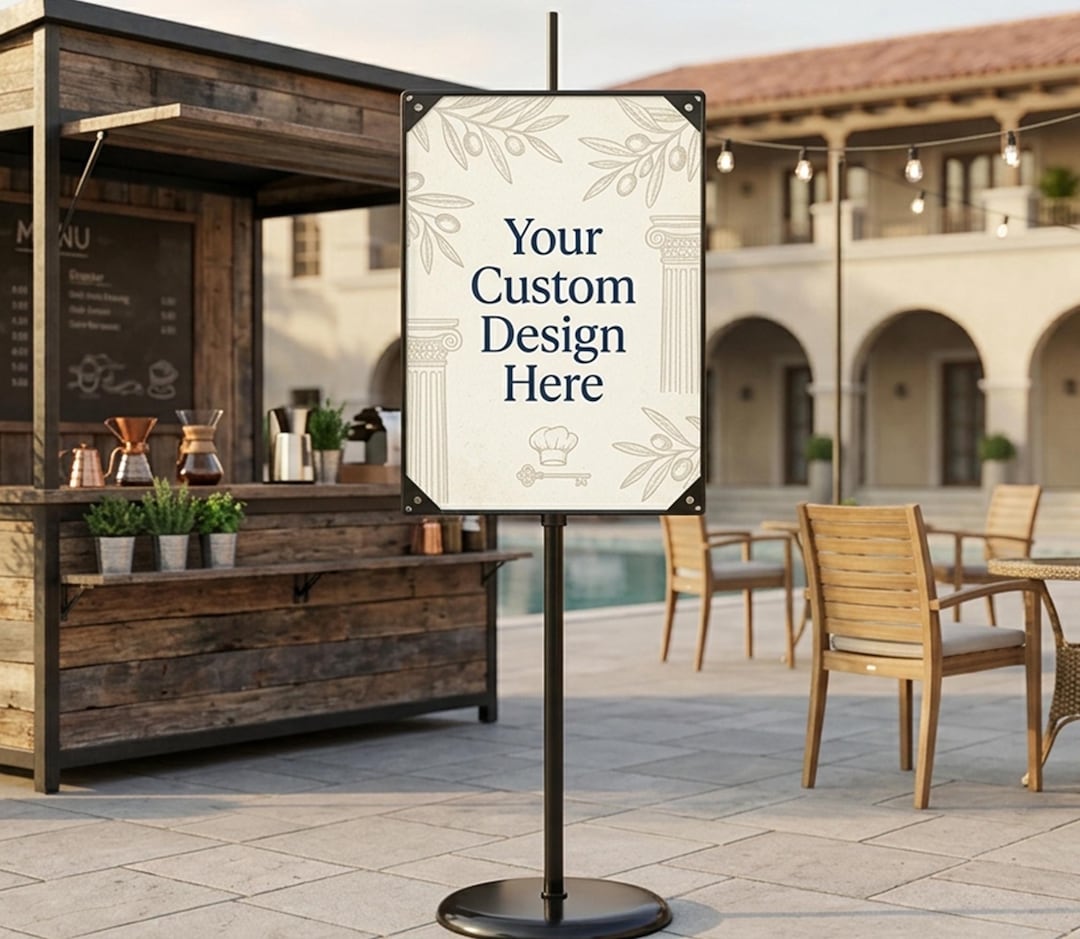Custom Metal Sign Holder Stand | Personalized 24x18 Display Frame Base ...