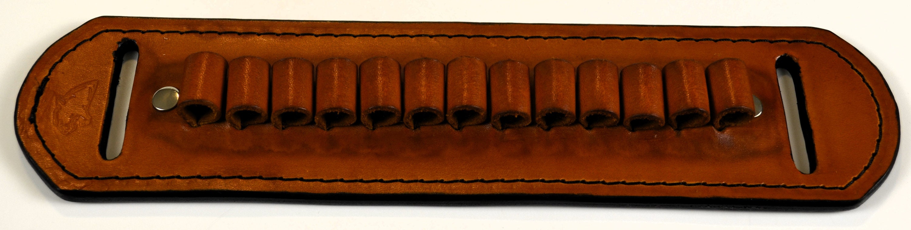 Handmade Leather Ammo Strip 9MM Holds 13 Rounds Fits on Belts up to 1 1 ...