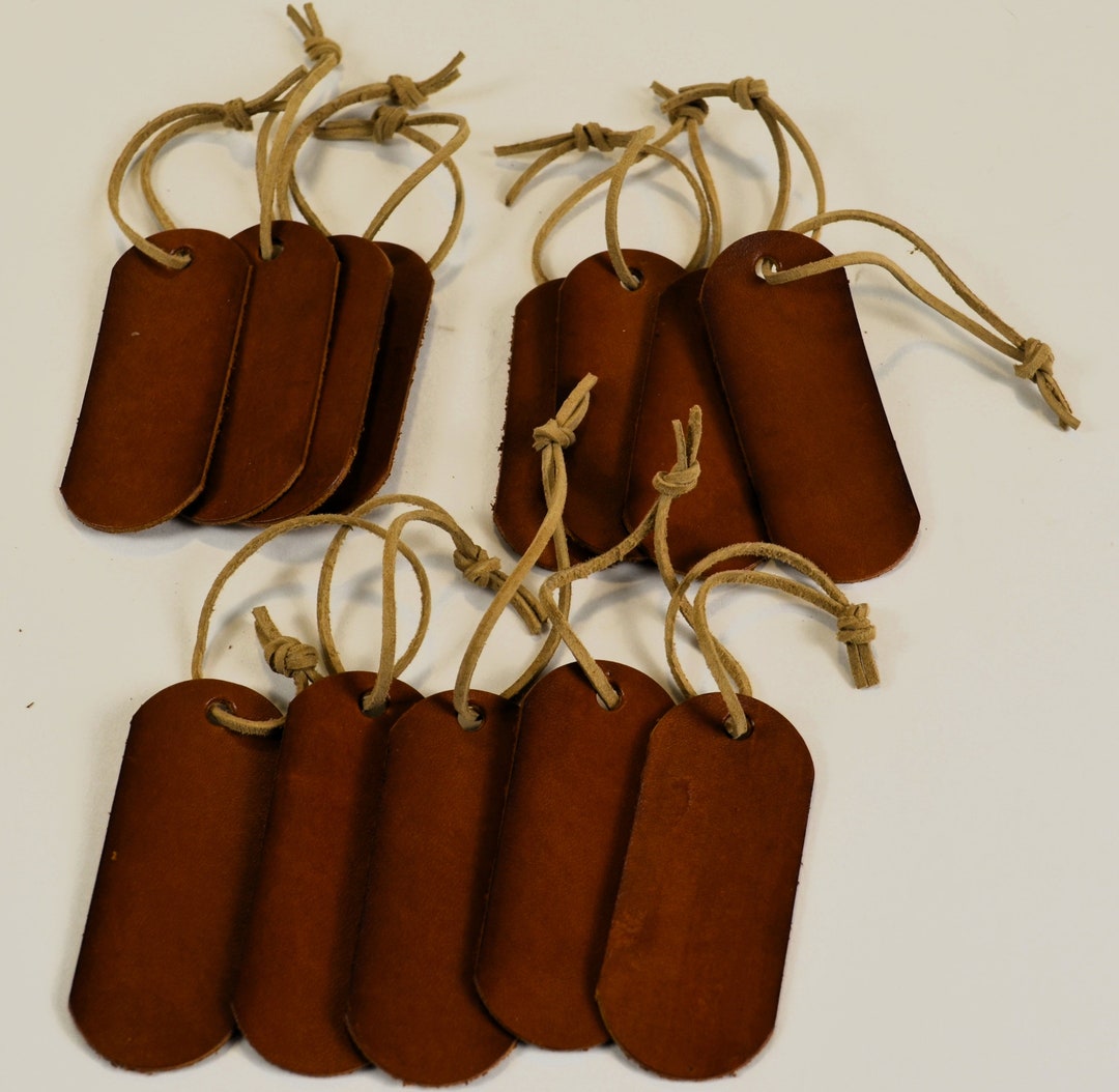 13 Handmade Leather Gift Tags 3"x 1.25" - Etsy