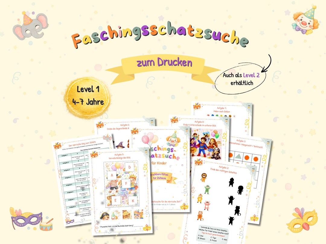 Carnival Treasure Hunt for Kids | Level 1 (4-7 Years) | Printable ...