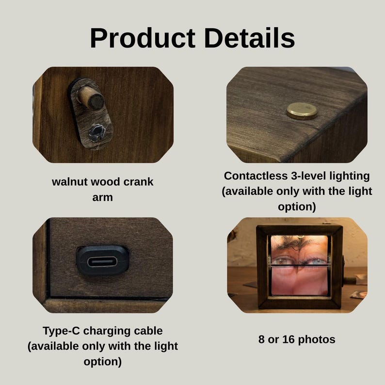 Personalized Photo Flipbook, Custom Wooden Animation Box With Light - Etsy