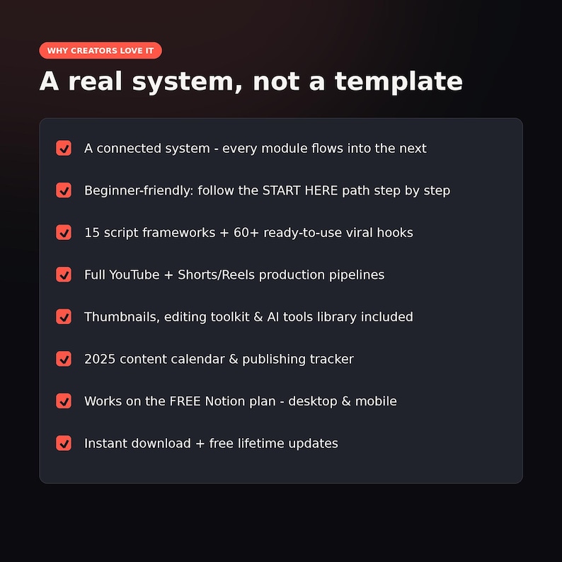 Content Planner Notion Template, Creator System, Youtube Script ...
