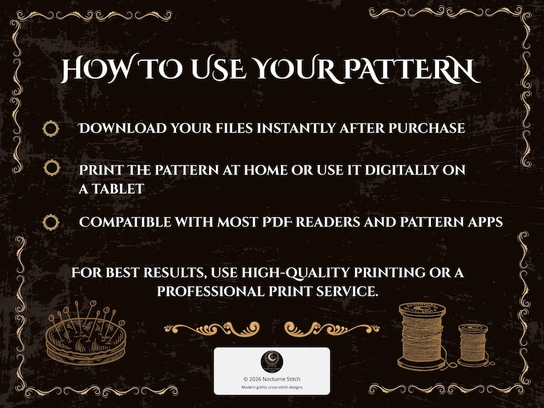Gothic Cross Stitch Pattern, Horned Skeleton Skull, Dark Fantasy ...