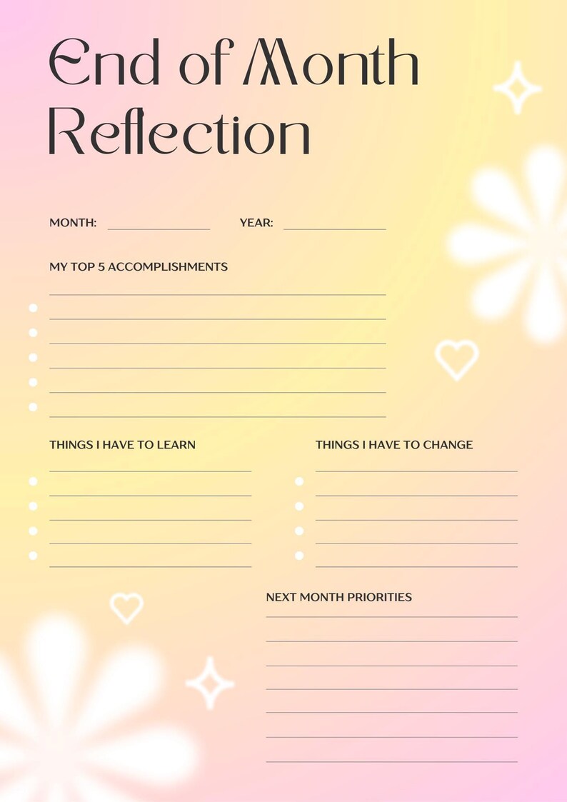 Digital Journaling for the End of the Month - Etsy