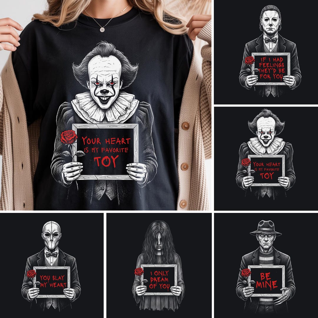 Horror Movie Characters Valentine PNG, Slay My Heart, Scary Movie ...