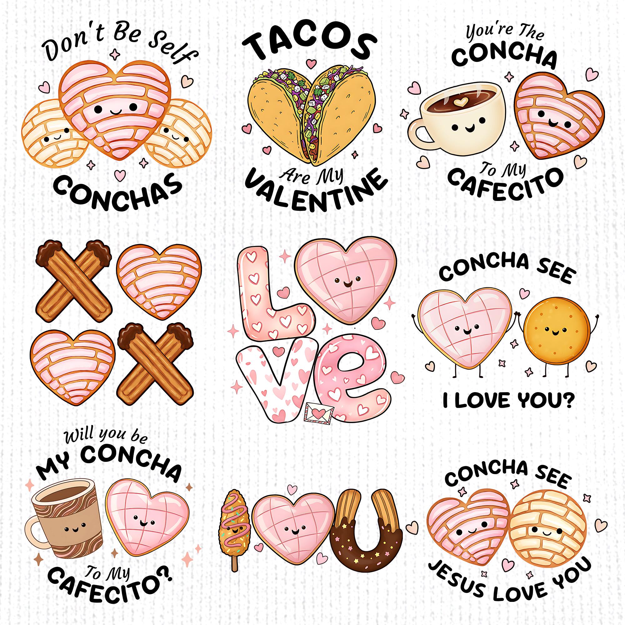 Kawaii Concha PNG Bundle, Cute Mexican Pan Dulce Sublimation, Retro ...