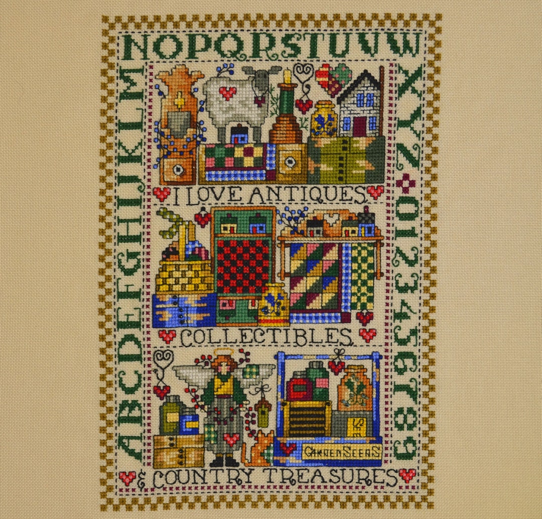Antiques Collectibles Country Treasures Alphabet Sampler Finished ...