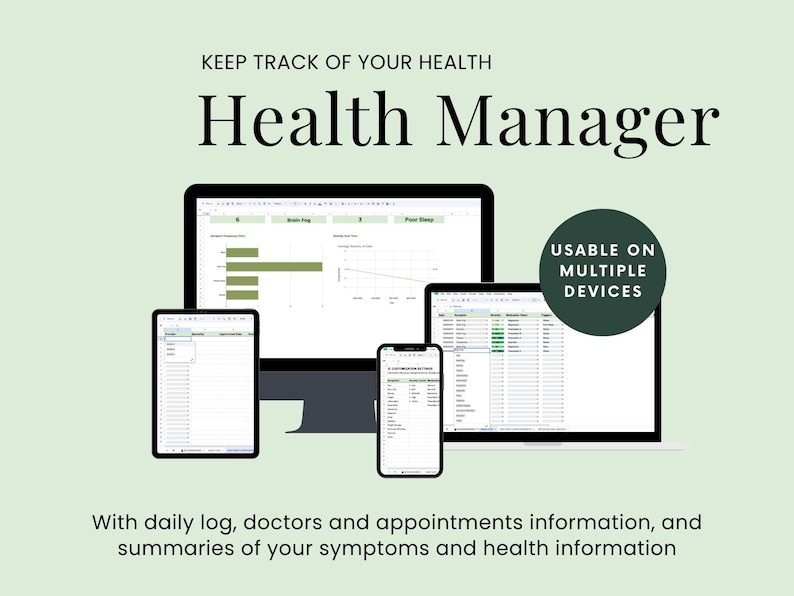 Chronic Illness Tracker Google Sheets Template PDF, Symptom Health ...