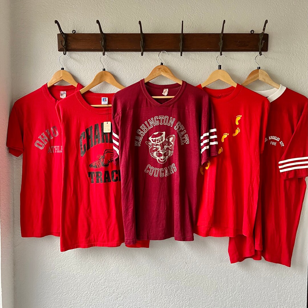 Vintage Red Single Stitch T-shirts - Etsy
