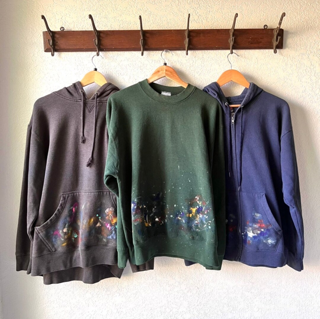 Vintage Paint Stained Sweat Shirts Hoodie/crewneck - Etsy