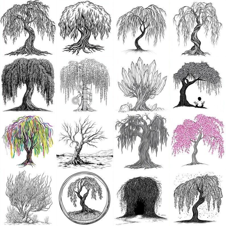 111+ Procreate Willow Tree Brushes | Procreate Stamps | PNG Files ...