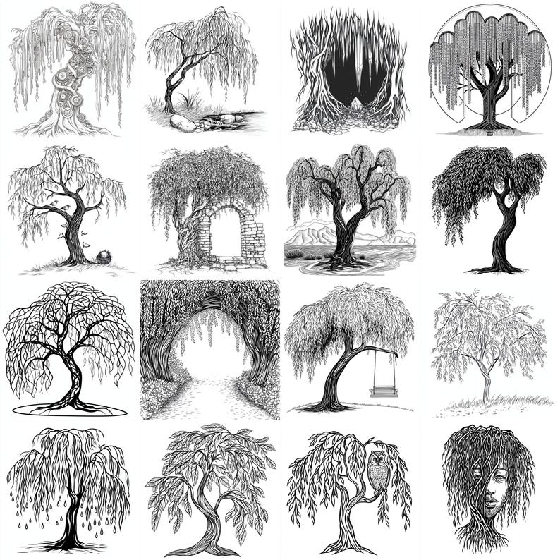 111+ Procreate Willow Tree Brushes | Procreate Stamps | PNG Files ...