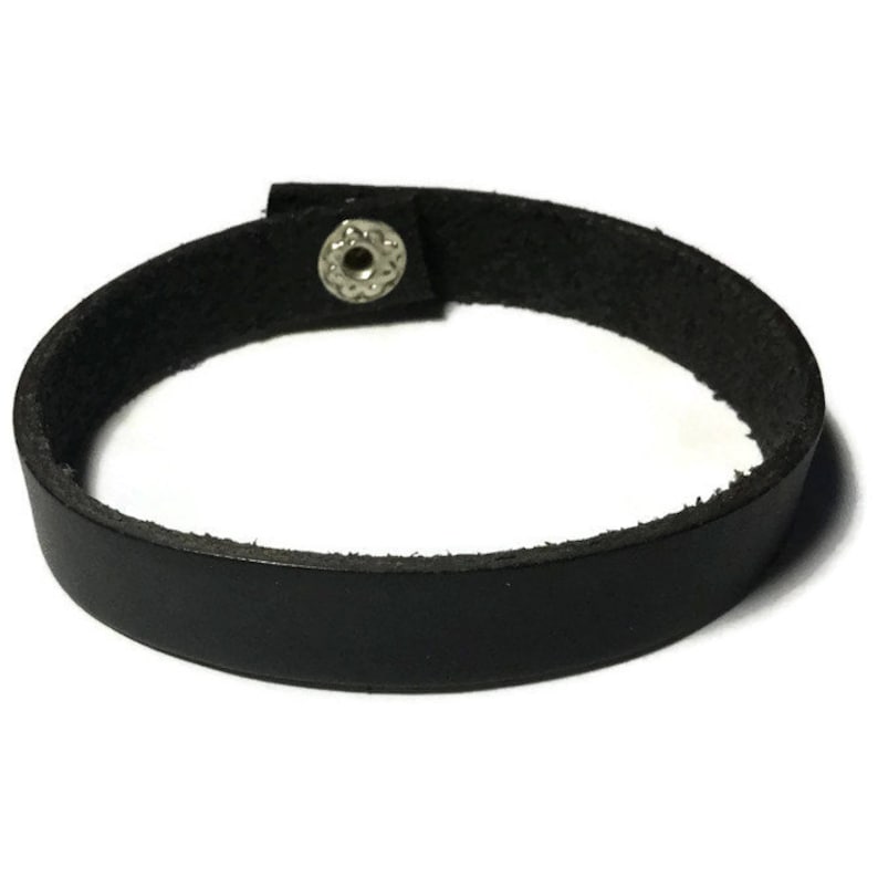Soft Black Leather Bracelet Black Wristband 10mm Black | Etsy