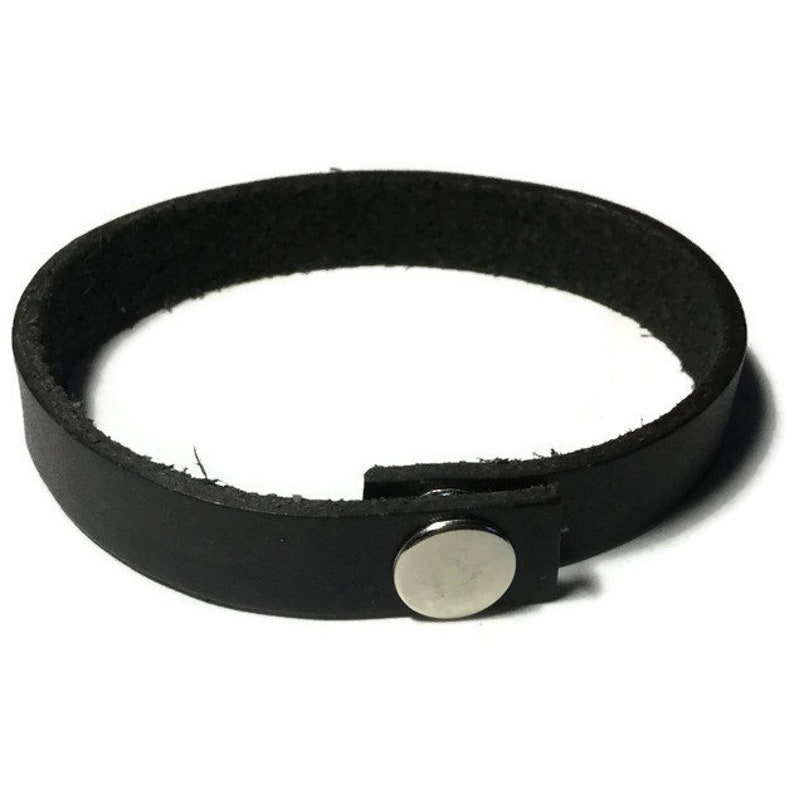 Soft Black Leather Bracelet Black Wristband 10mm Black | Etsy