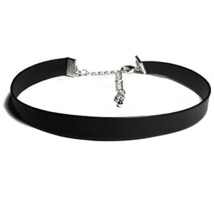 Black Faux Leather Choker, 10mm Plain Black Choker, Punk Choker, Rocker ...