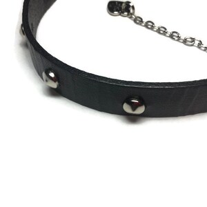 Leather Necklace Black Leather Choker Punk Choker Rocker - Etsy