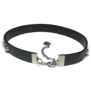 Leather Necklace Black Leather Choker Punk Choker Rocker - Etsy