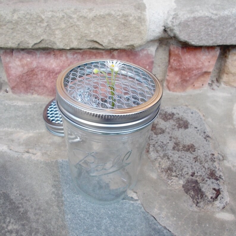 Flower Frog Lid Set of 3 SILVER Mason Ball Large Wide Mouth - Etsy